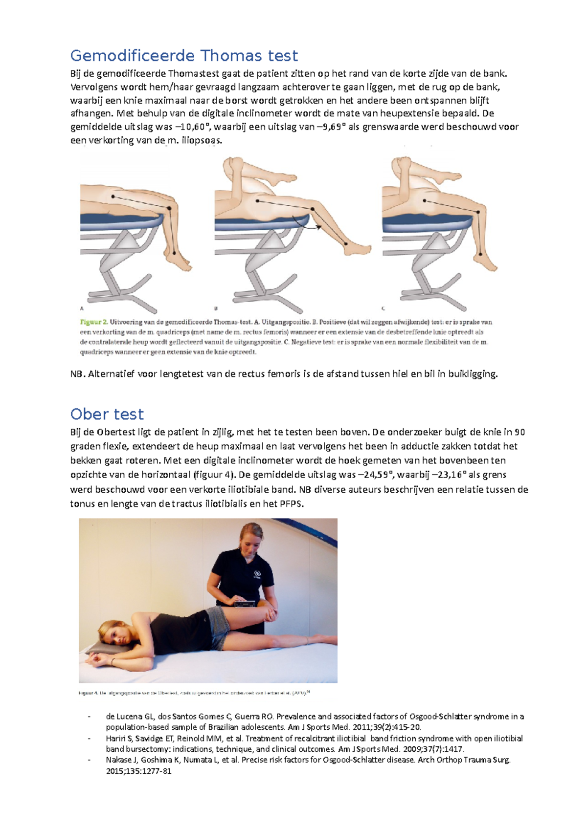 Lengtetests van Bekken- en Rompmusculatuur: Thomas en Obertesten ...