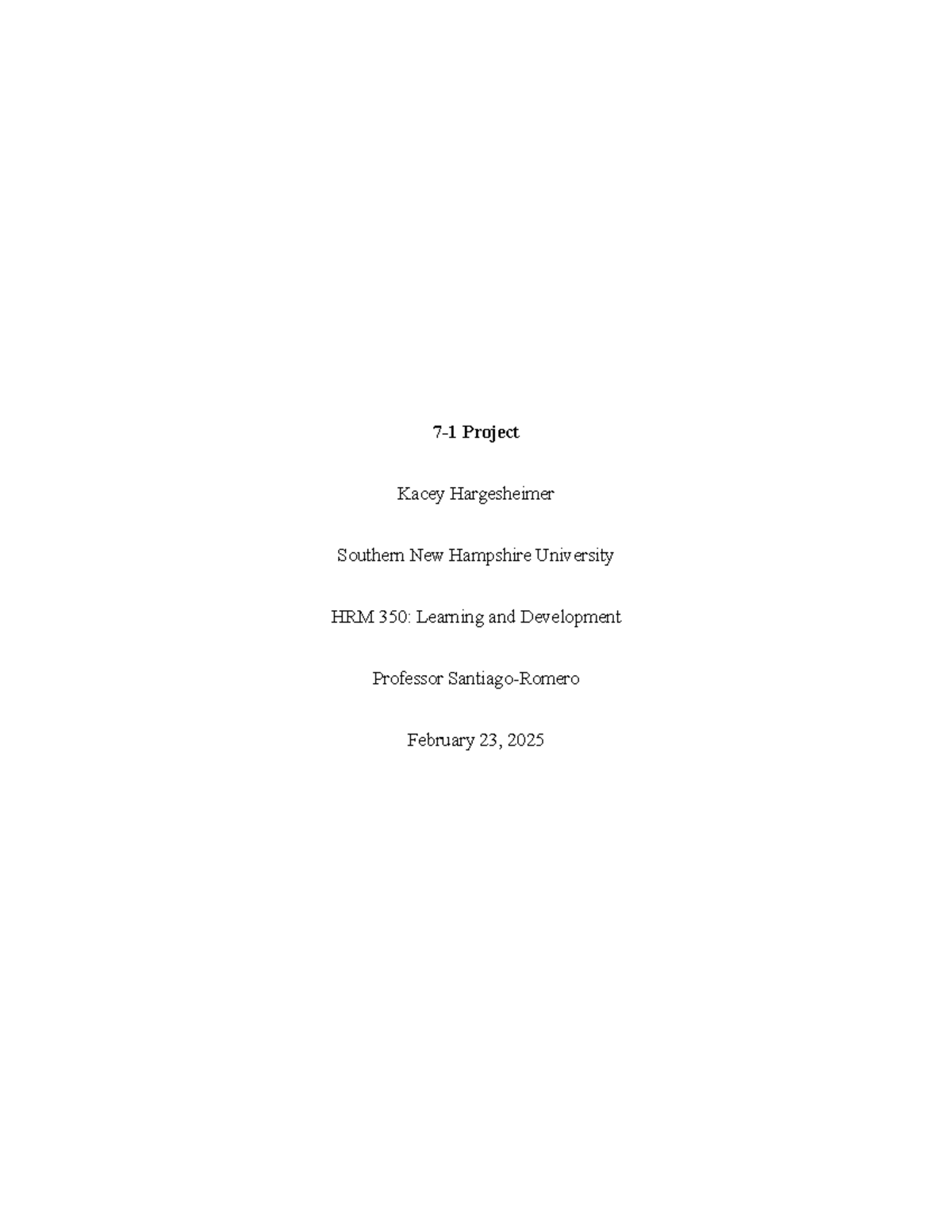 HRM 350 Project 2: Enhancing Training Programs and Stakeholder ...