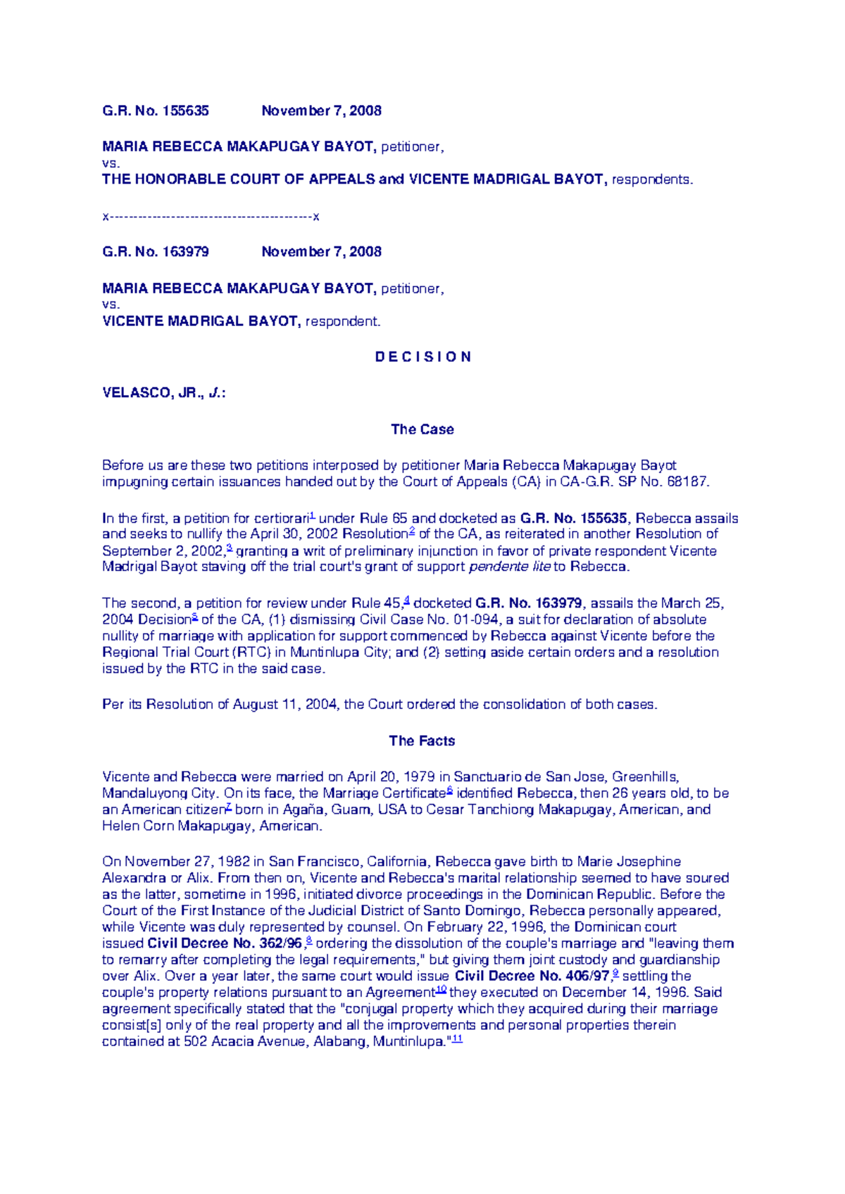 Bayot vs CA: Detailed Case Digest on Marriage Nullity and Support - Studocu
