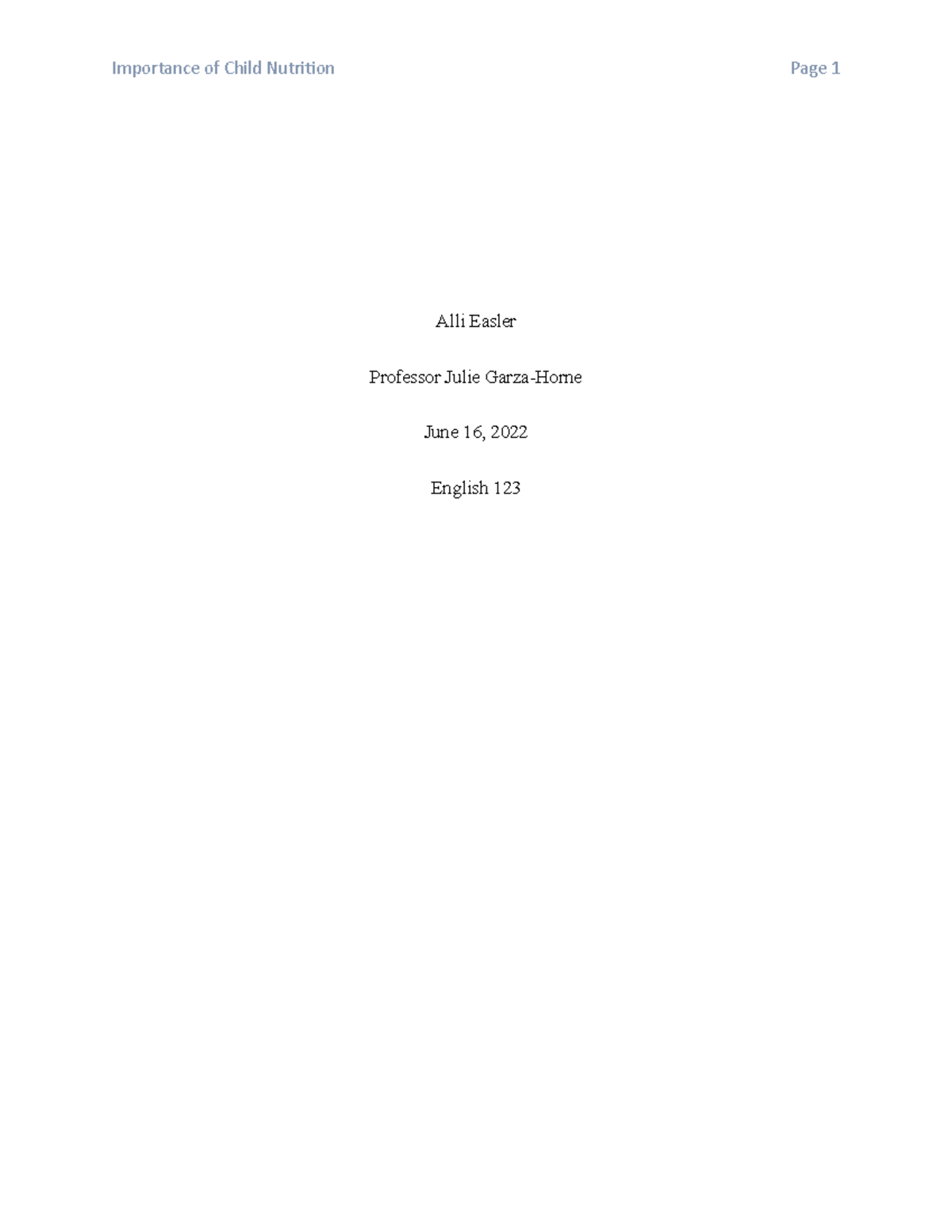 Persuasive Essay: The Vital Role of Nutrition in Childhood Development ...