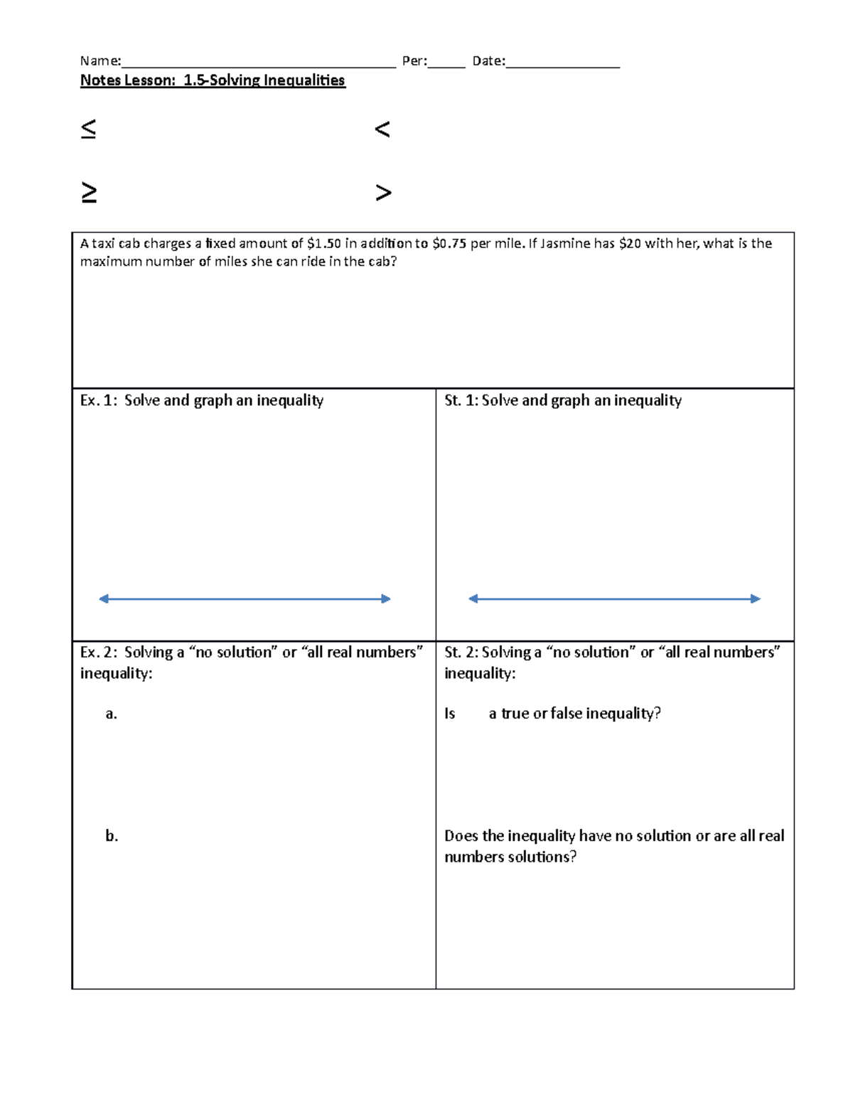 Notes 1 5 solving inequalities - Name ...