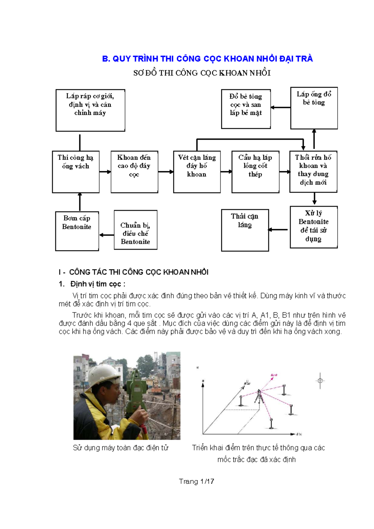 Quy Trình Thi Công Cọc Khoan Nhồi Đại Trà - CKN 2023 - Studocu