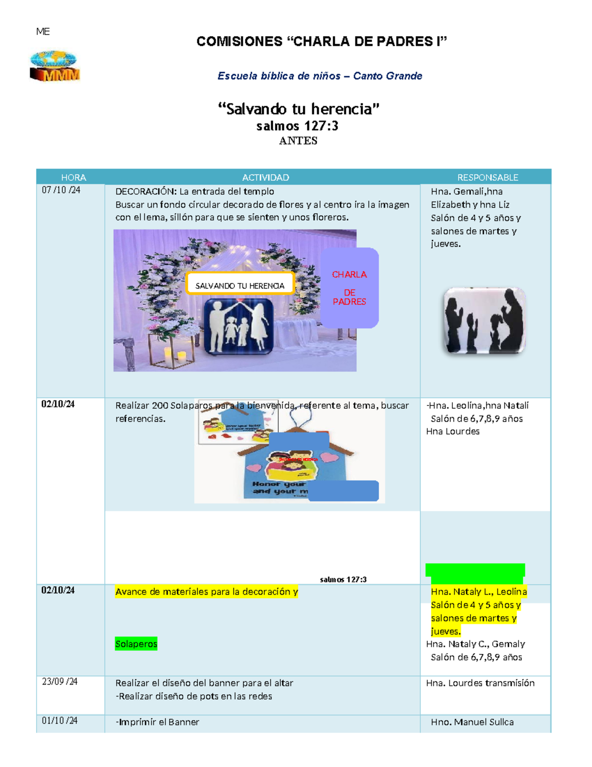 Charla DE Padres I 2025 - COMISIONES “CHARLA DE PADRES I” Escuela ...