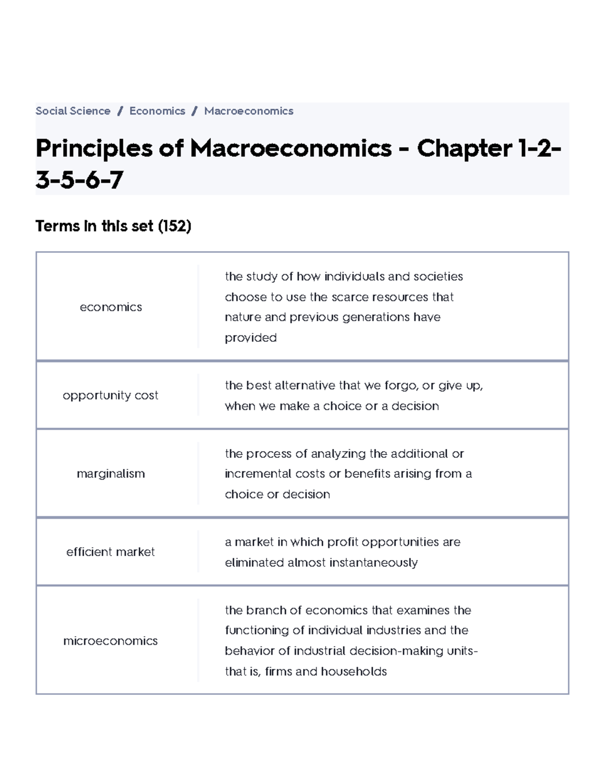 Principles of Macroeconomics - Chapter 1-2-3-5-6-7 Flashcards Quizlet ...
