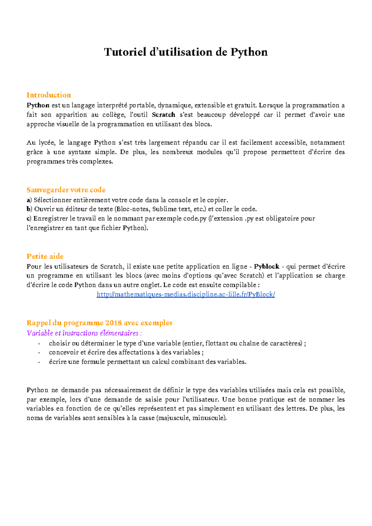Tutoriel Python: Variables, Boucles et Instructions Conditionnelles - Tutoriel d’utilisation de ...