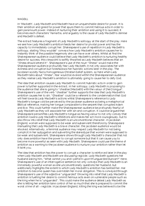 Macbeth Essay - Kingship - Macbeth Essay: ‘How does Shakespeare present ...