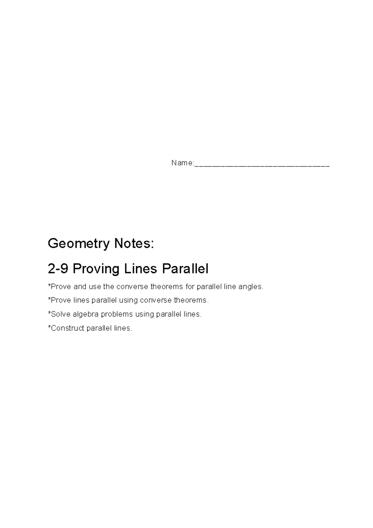 2-9+Proving+Lines+Parallel - Geometry Notes: 29 Proving Lines Parallel ...