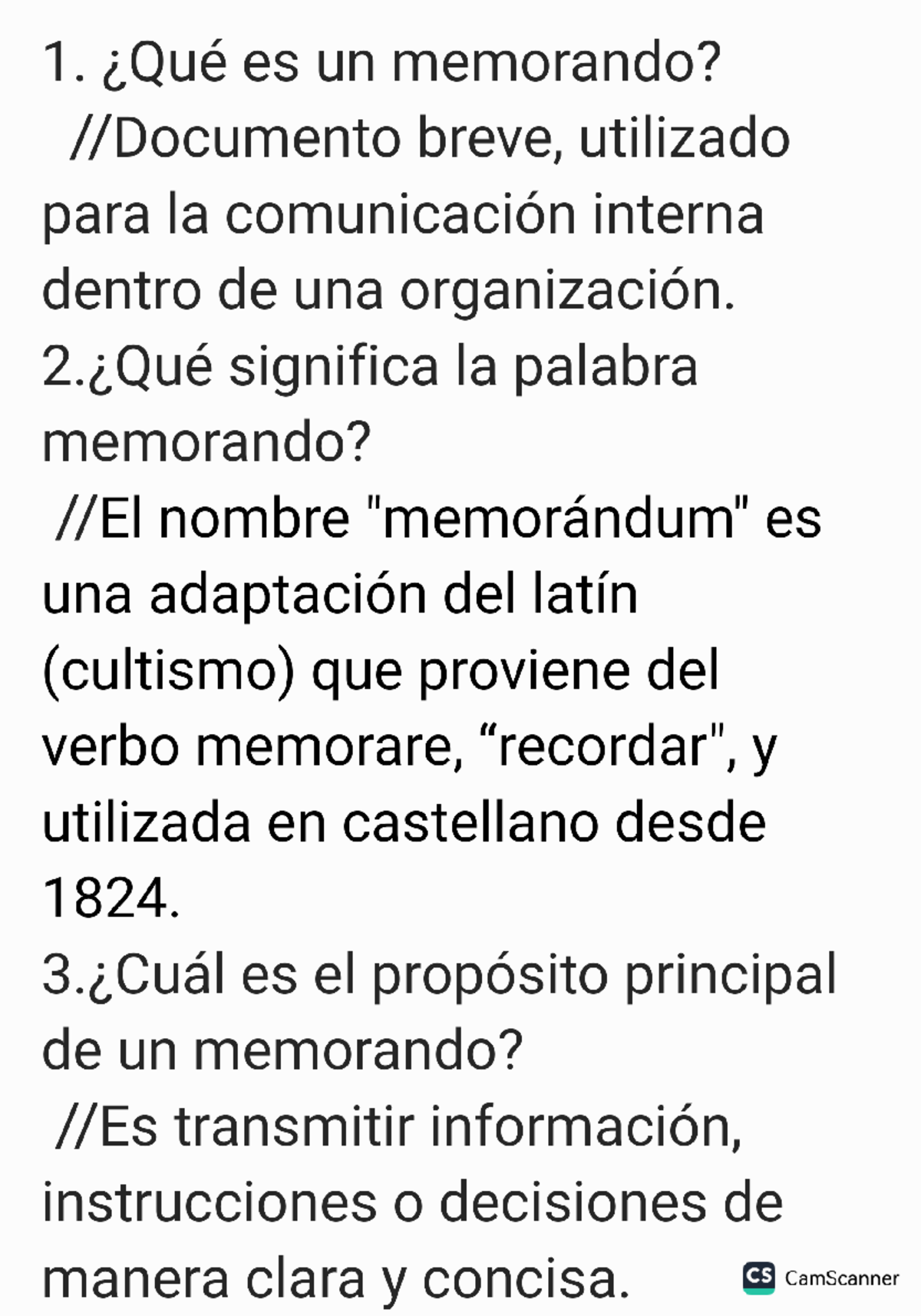 Guía sobre el Memorando: Definición, Usos y Características - Studocu