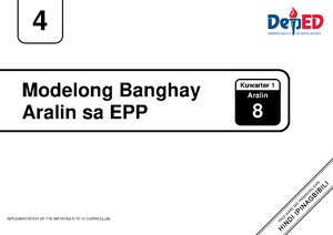 Q1 LE EPP 4 Lesson 6 Week 6 - IMPLEMENTATION OF THE MATATAG K TO 10 CURRICULUM 4 Modelong ...