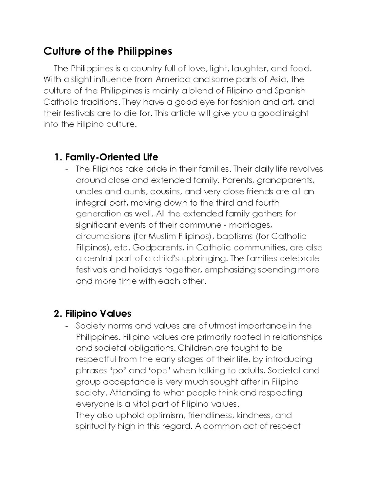 Philippine Culture - Culture of the Philippines The Philippines is a ...