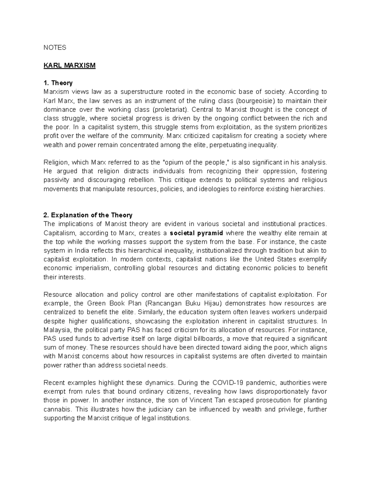 OPEN BOOK TEST - Marxist Theory - NOTES KARL MARXISM Theory Marxism ...