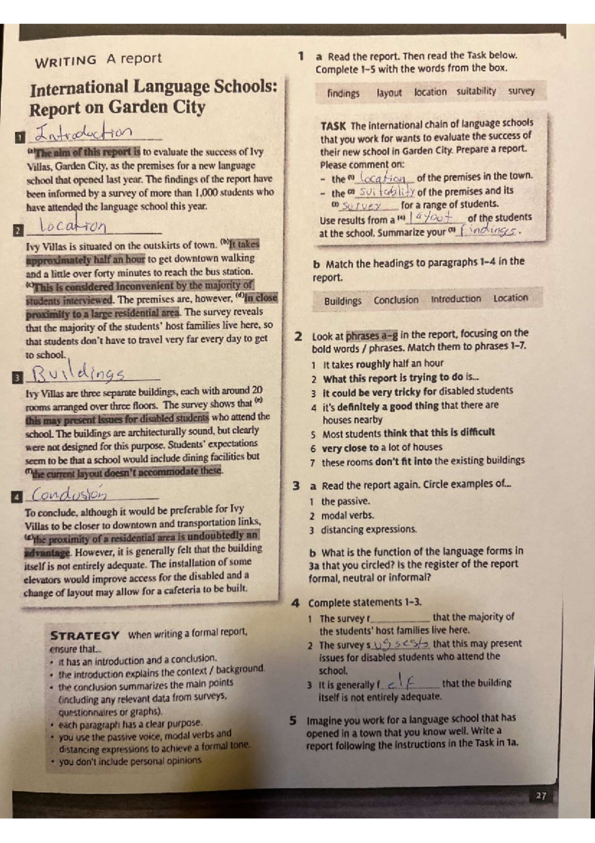 Unit 5-6: Resolved Exercises and Report on Language School Evaluation ...