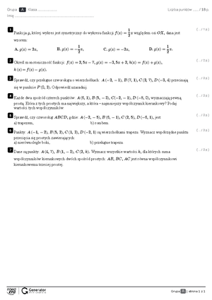 Funkcja wykładnicza i funkcja test-1 - str. Funkcja wykladnicza i ...
