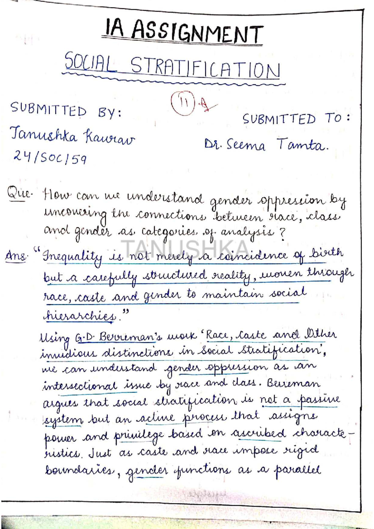 IA ASSIGNMENT: Understanding Gender Oppression through Social ...