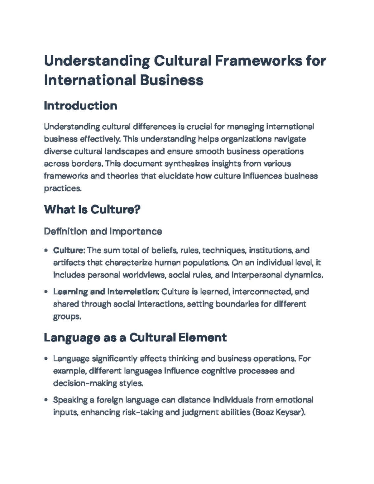 Cultural Frameworks in International Business: Insights for Managers ...