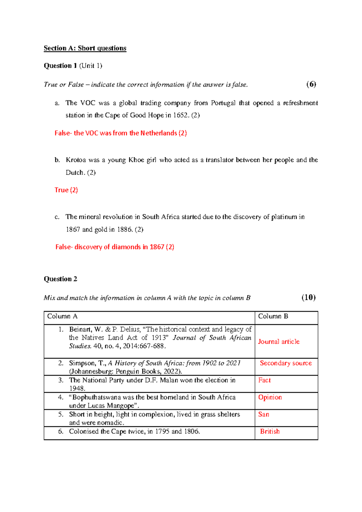 HIST 112 Final Exam Review: Key Concepts and Sample Questions - Studocu