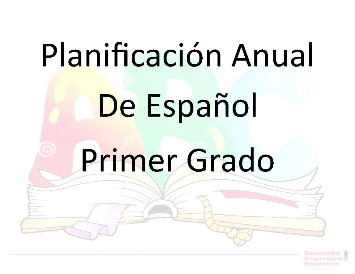 Planes De Lecciones Para 1er Grado