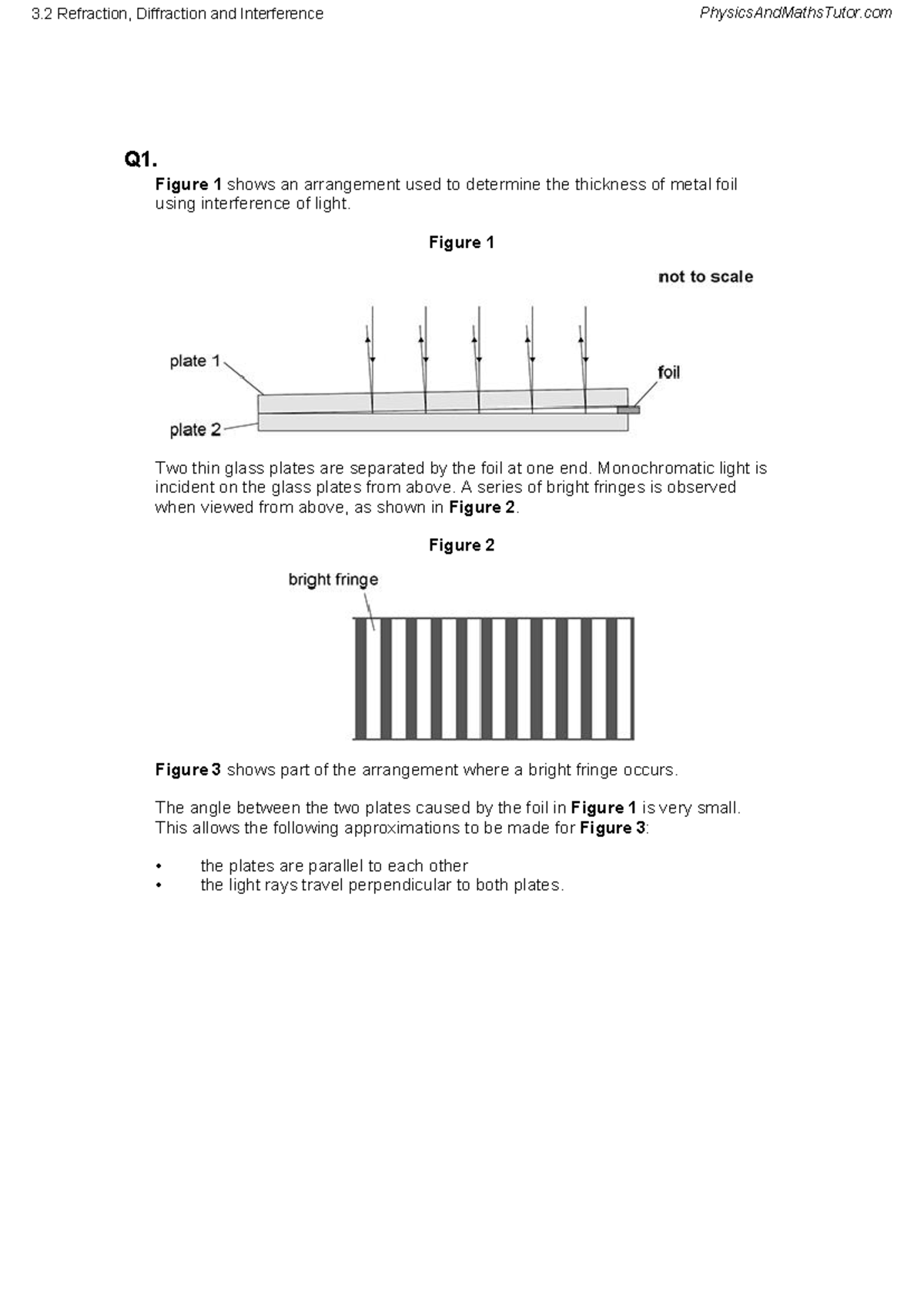 3.2 Refraction, Diffraction, and Interference Exam Questions - Studocu