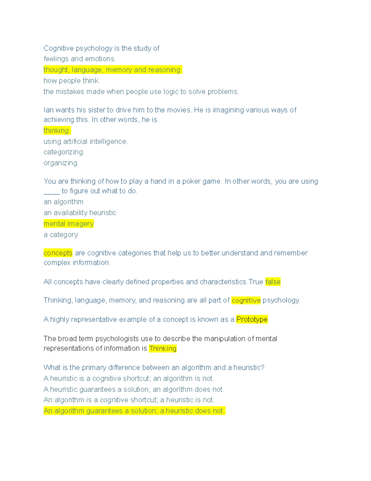 Cognitive Psychology: Week 6 Chapter 7 Study Questions - Studocu