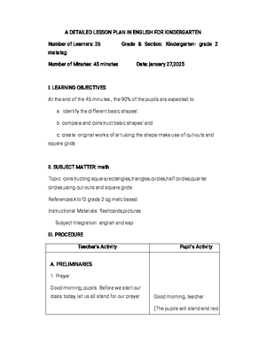 Natural Objects in the Sky: Lesson Plan for Grade 3 (March 2025) - Studocu