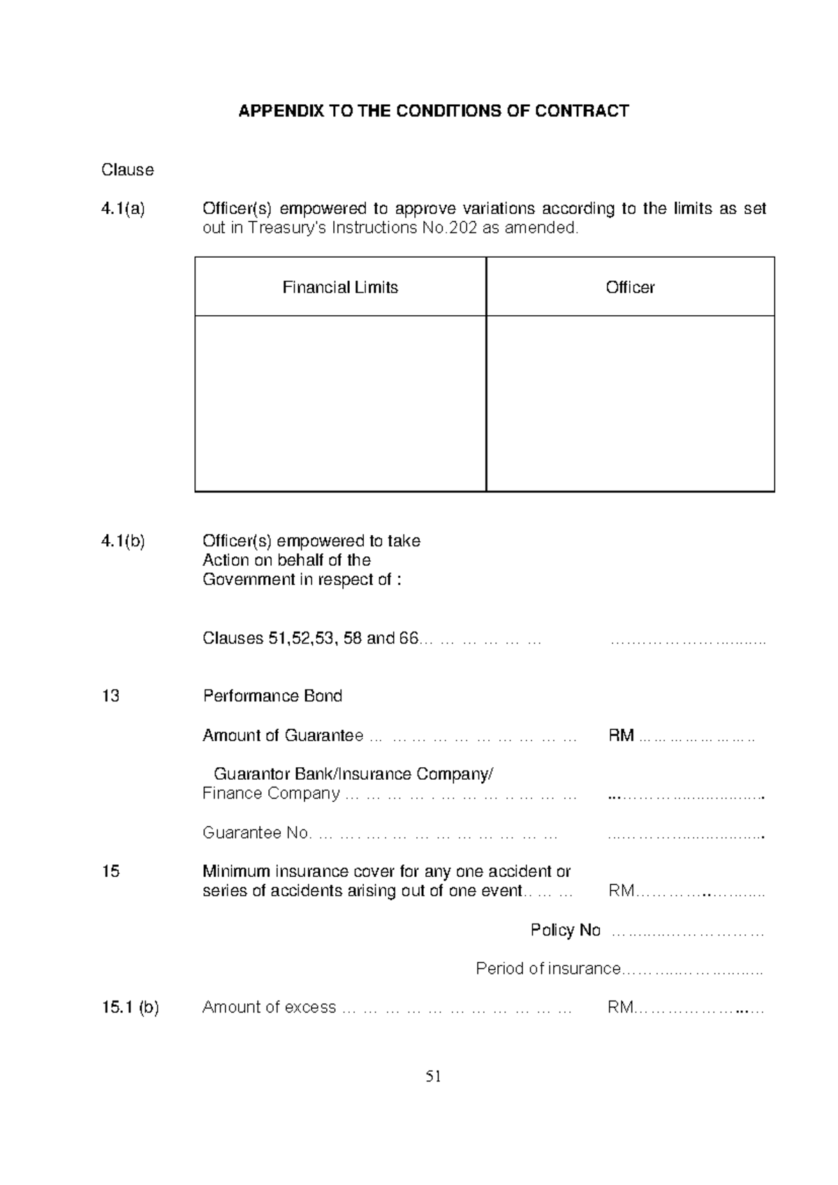 PWD 203A Appendix: Conditions of Contract & Financial Limits - Studocu