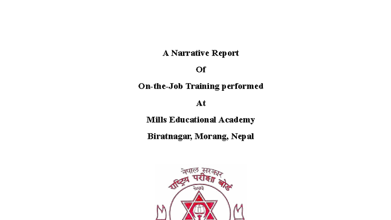 OJT Narrative Report for Computer Engineering at Mills Academy (CE ...