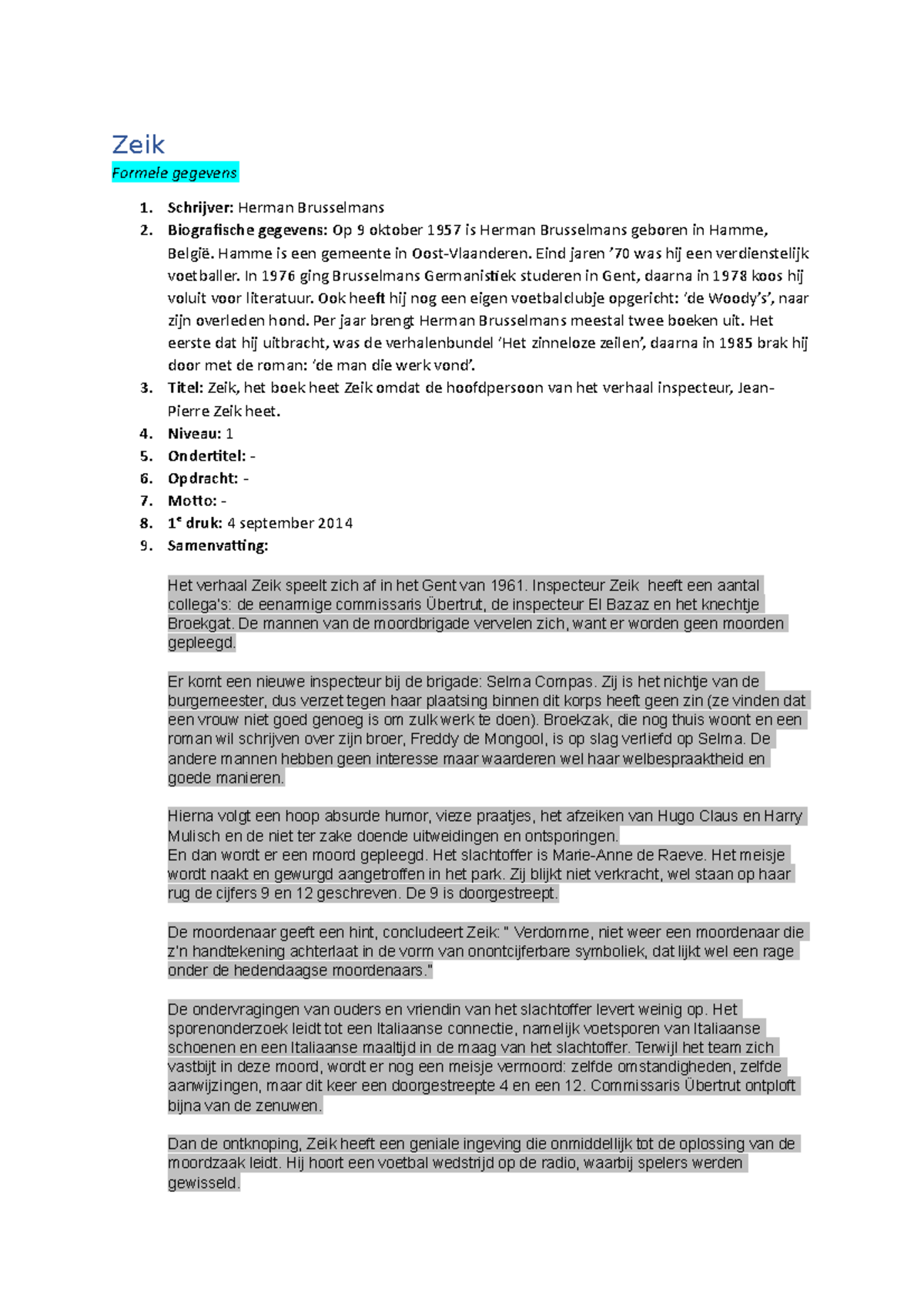 Boekverslag: "Zeik" - Literaire Thriller van Herman Brusselmans ...