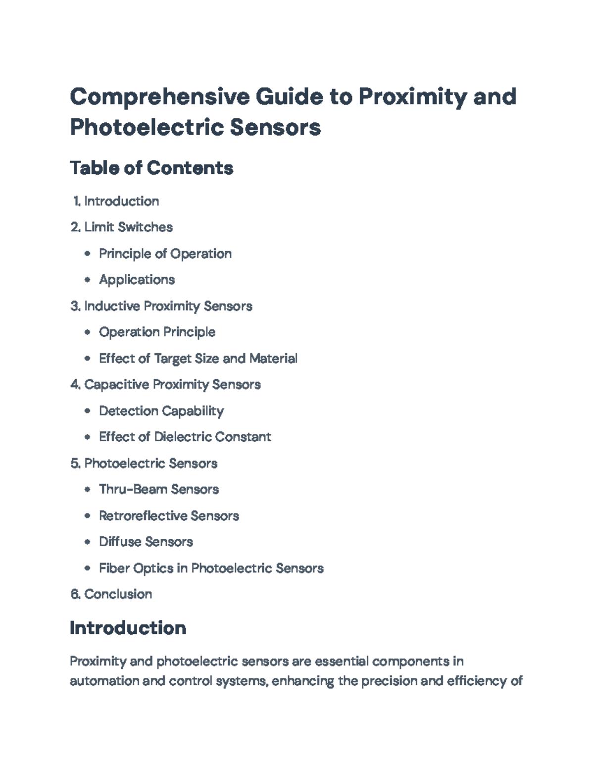 Guide to Proximity & Photoelectric Sensors: Principles & Applications ...