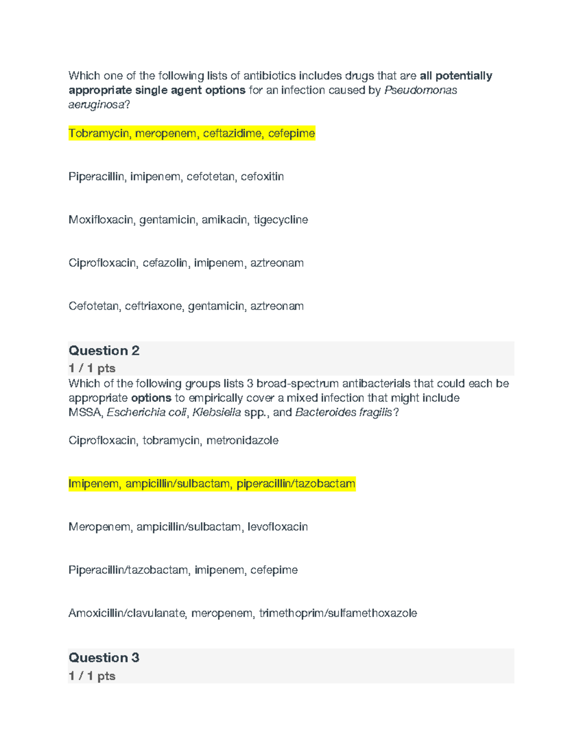 Infectious Disease Final Exam 2021: Antibiotic Coverage & Case Studies ...