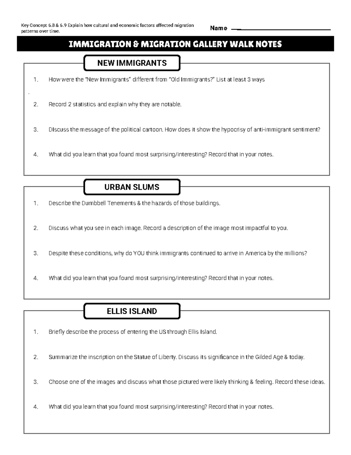 LUIS Hernandez - 10. Worksheet Immigration & Migration (KC 6.8 & 6 ...