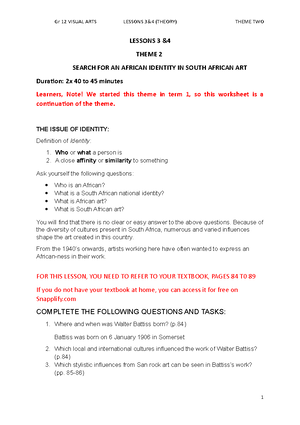 Grade 7 Visual Arts Term 2 Task 1 - GRADE 7 VISUAL ARTS TERM 2 WORKBOOK ...