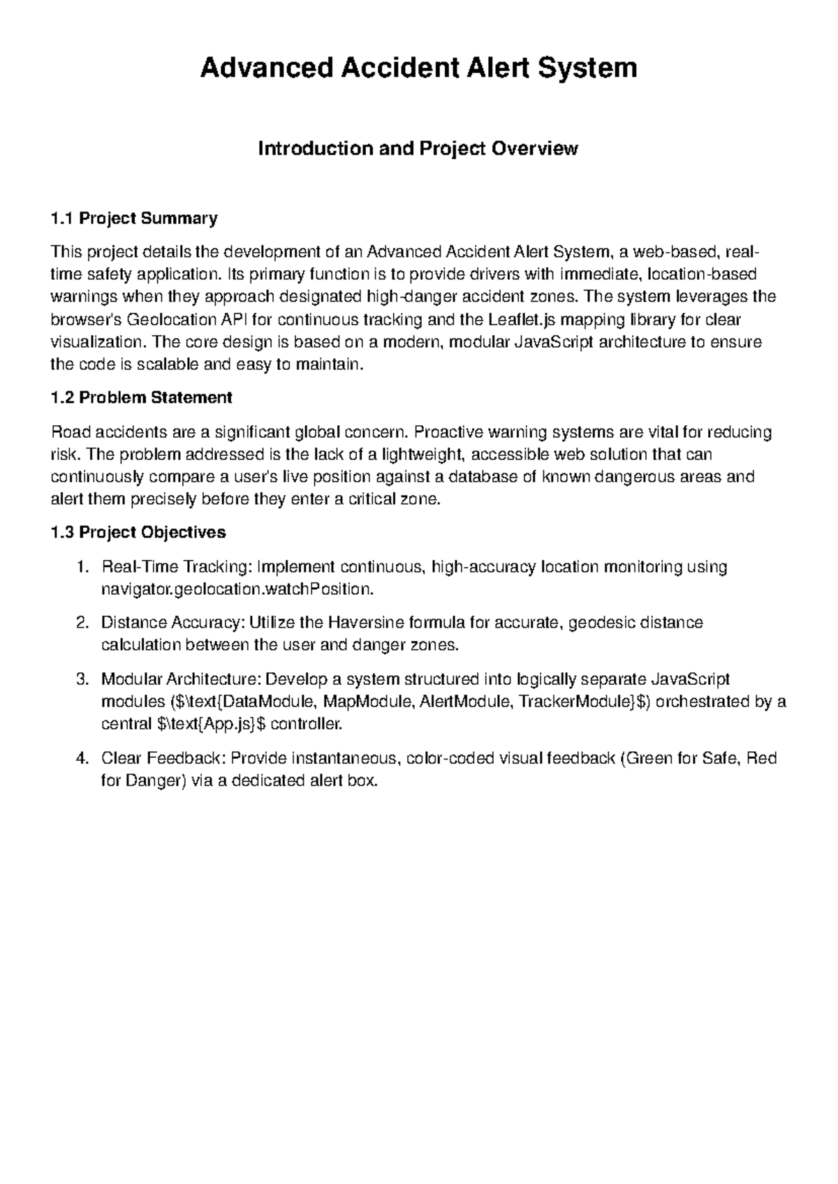 Advanced Accident Alert System Mini Project Overview - Studocu