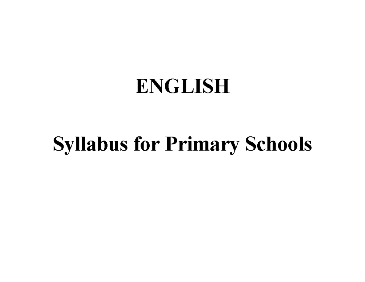 Syllabus Overview for English Year 6 - Curriculum Dept. Floriana - Studocu