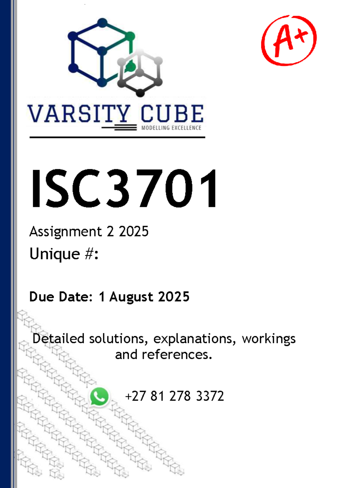 ISC3701 Assignment 2 Memo 2025: Detailed Solutions & Explanations - Studocu