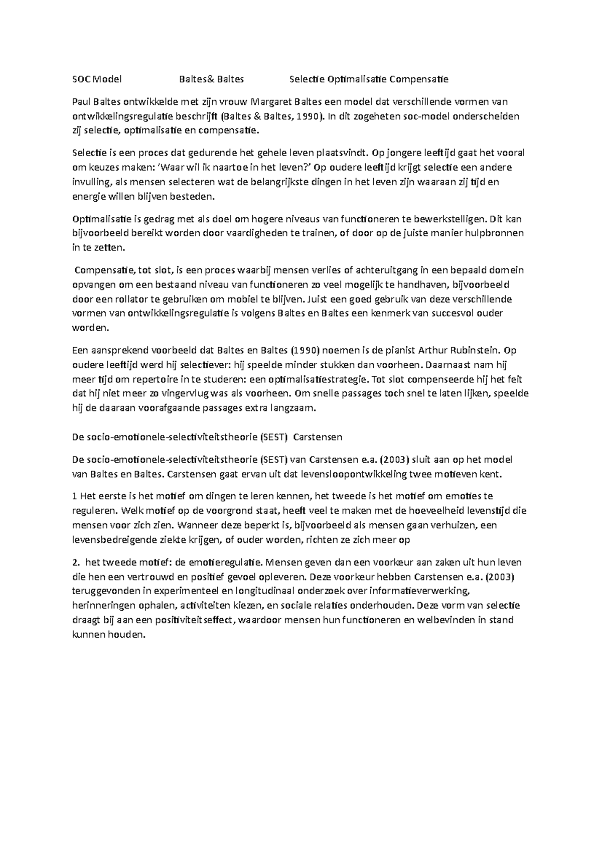 SOC Model: Selectie, Optimalisatie, Compensatie & SEST Theorie ...