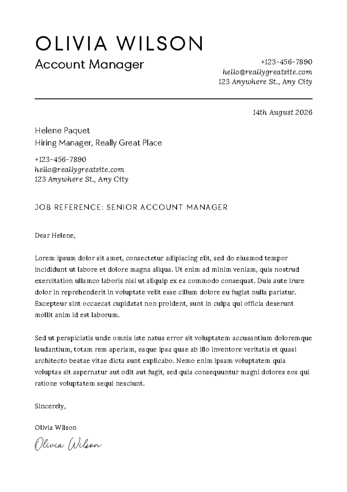 Cover Letter for Senior Account Manager Position 20260618 - Studocu