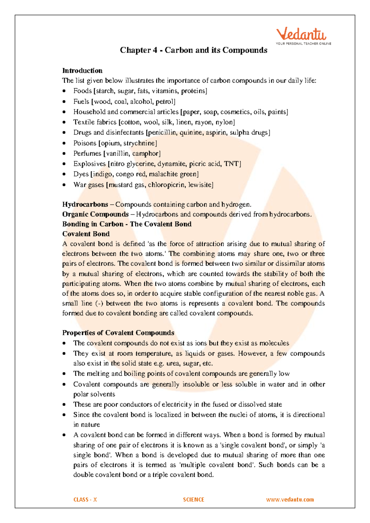 Cbse class 10 science notes chapter 4 carbon and its compounds ...