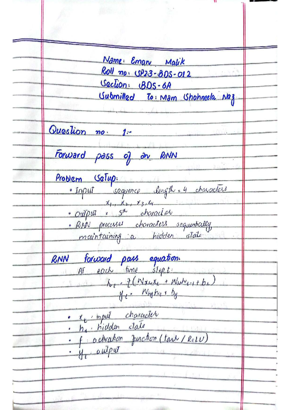 ML Assignment 4: RNN Forward Pass and Viterbi Algorithm Analysis - Studocu