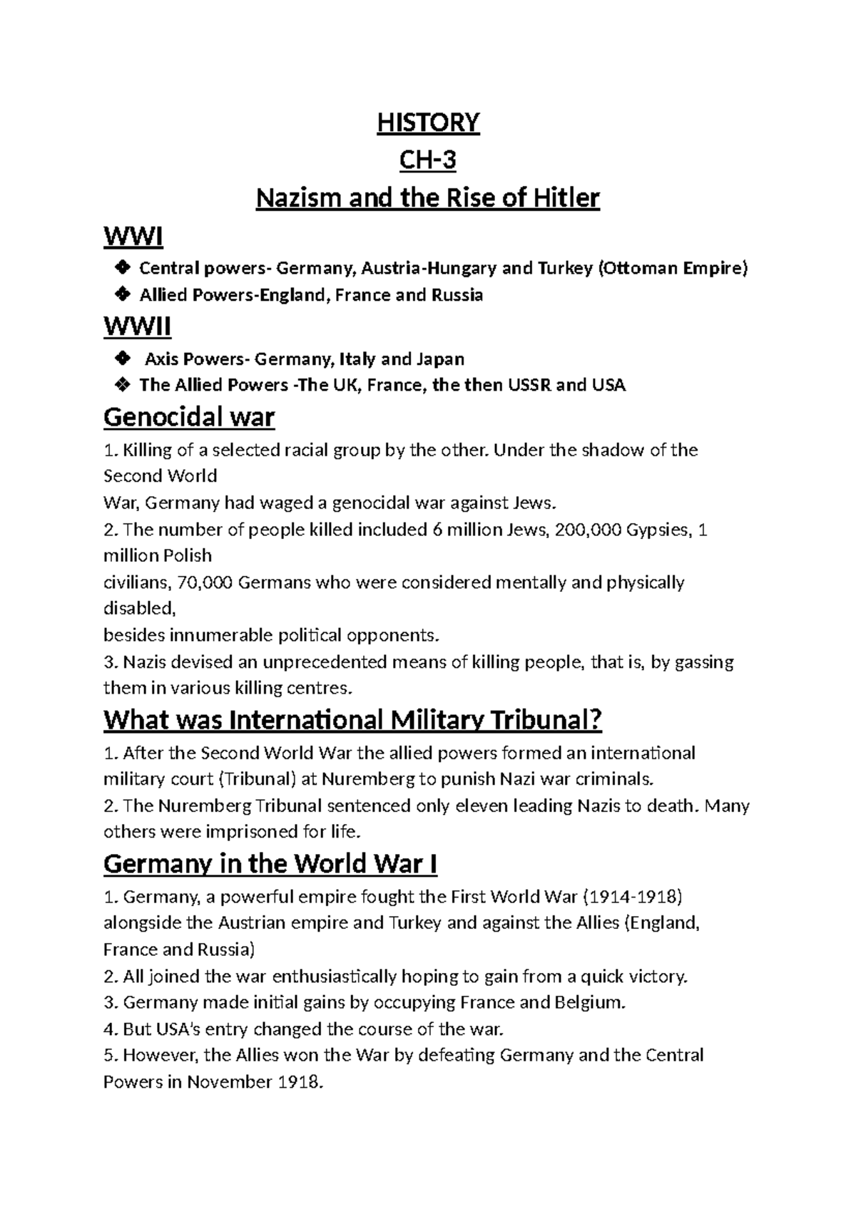 CH-3: Nazism and the Rise of Hitler - A Historical Overview - Studocu