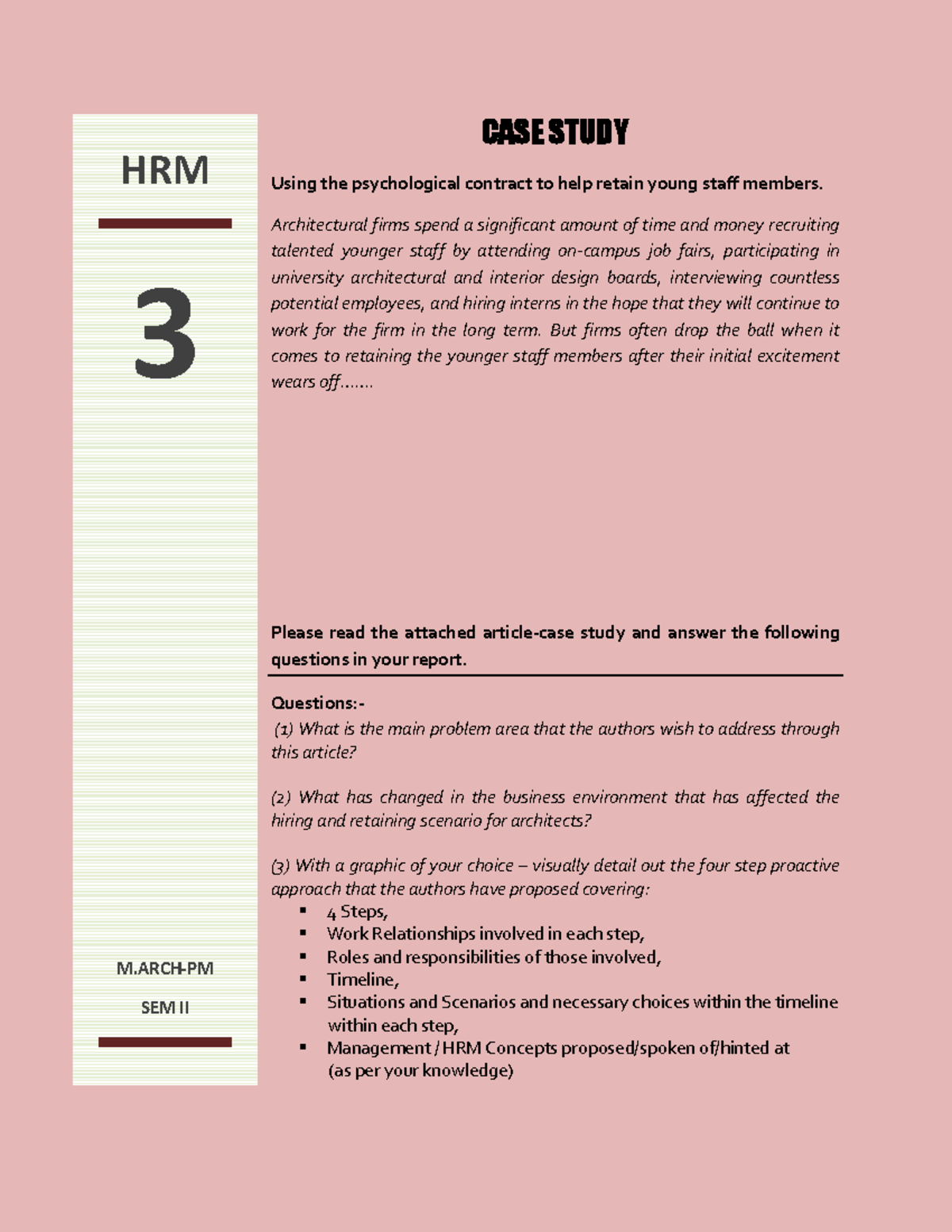 CASE STUDY HRM 3: Retaining Young Staff Through Psychological Contracts ...