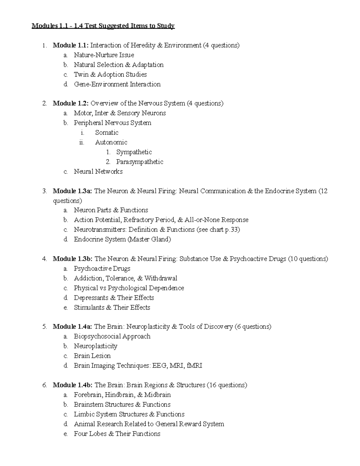 Modules 1.1-1.4 Test Study Guide: Key Concepts & Questions - Studocu
