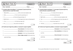 Brainy Klasa 6 Unit Test 6: Listening, Grammar, and Reading Tasks - Studocu