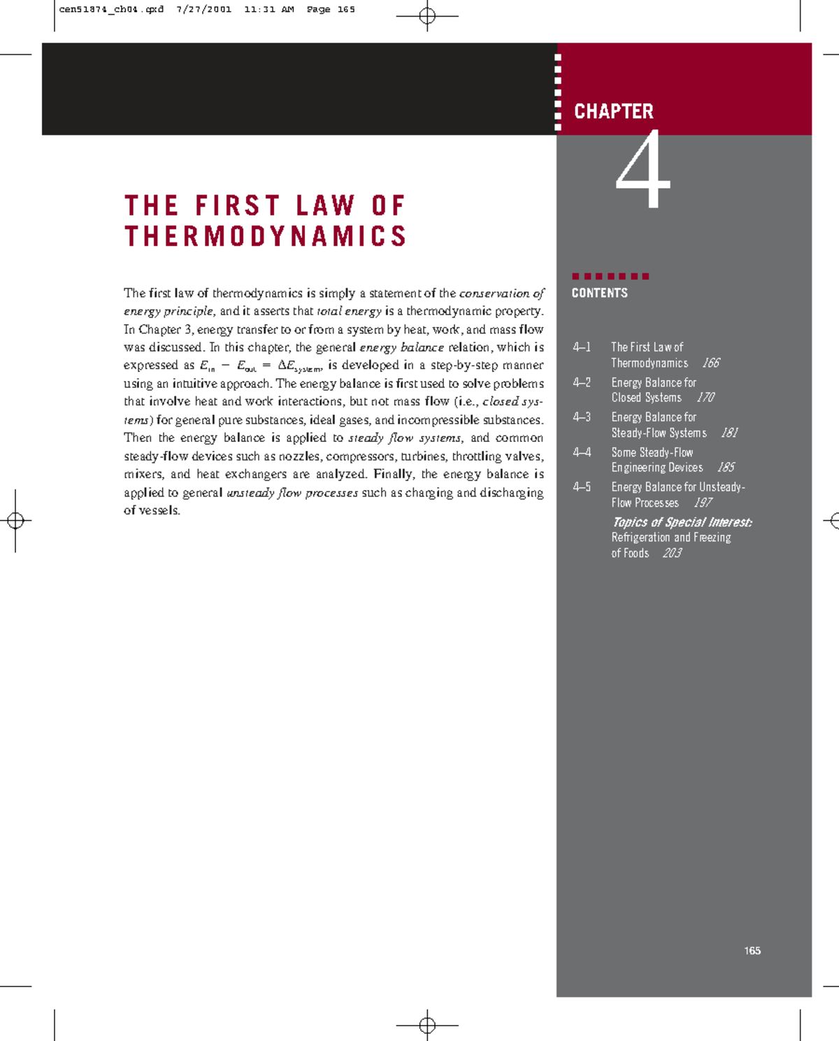 CEN51874 Chapter 4: First Law of Thermodynamics in Open & Closed ...