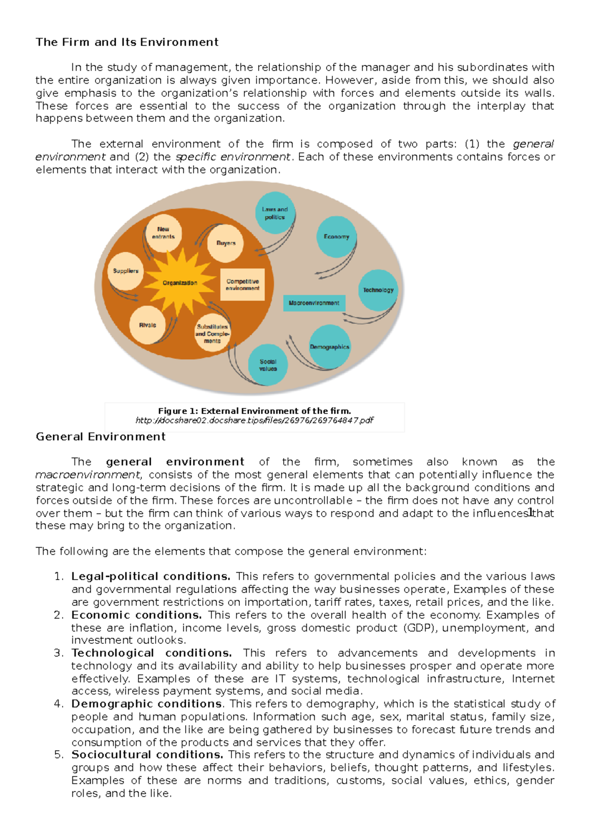 **BUS 101: The Firm and Its External Environment Analysis** - Studocu