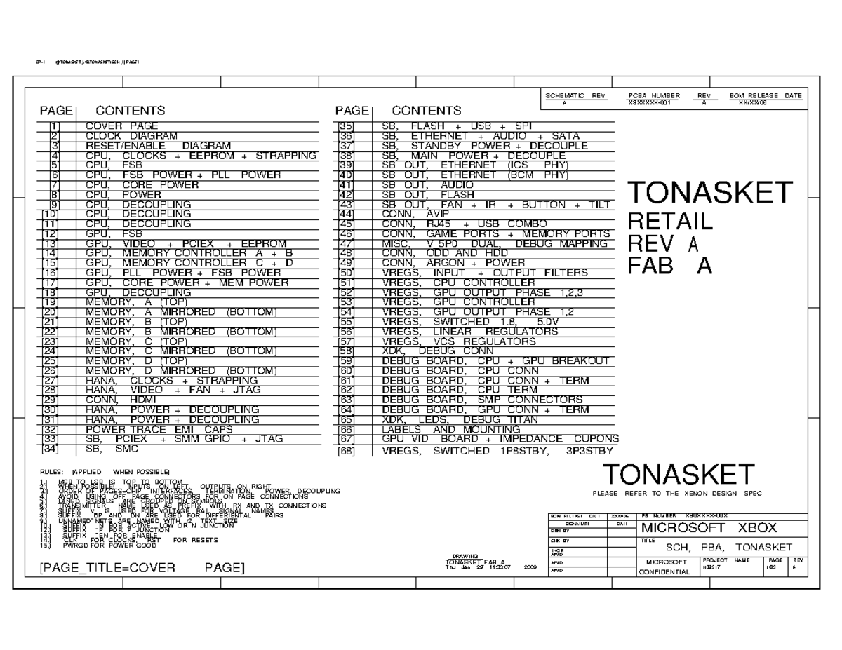 **Title: Xbox 360 Jasper Tonasket Schematic (Rev A) - Detailed PCB ...