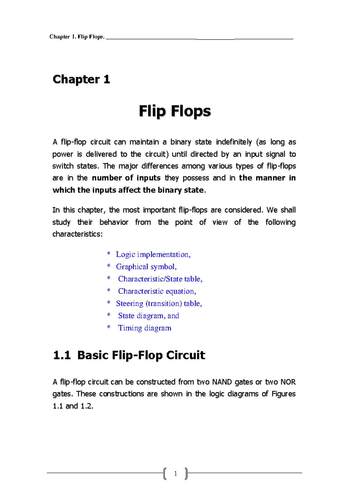 Chapter 1: Flip-Flops in Digital Systems - Concepts & Applications ...