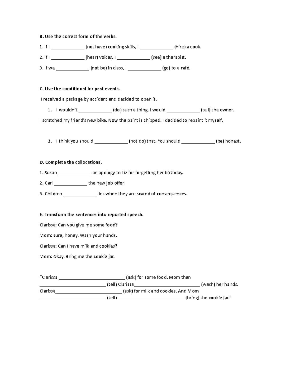 Level 4 Mock Exam 4 - Verb Forms and Conditional Practice - Studocu