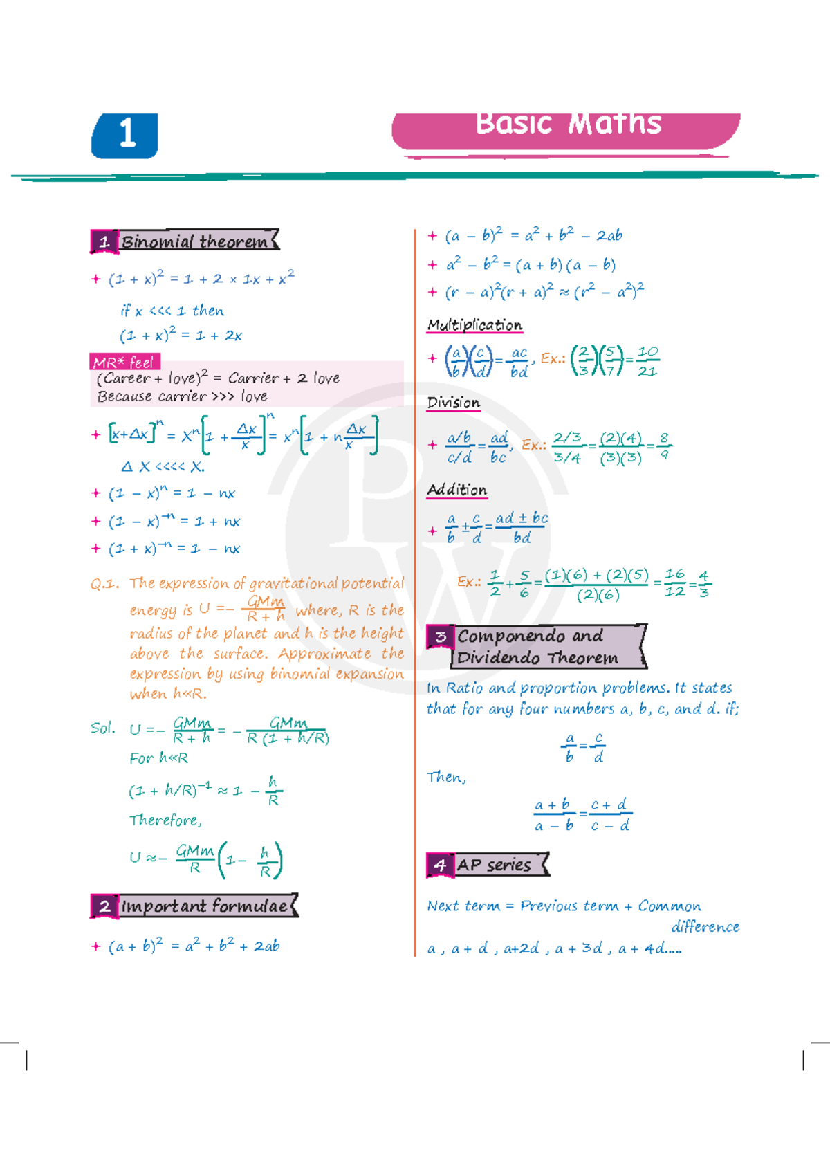 Basic Maths 1: Final Exam Notes & Important Formulas (P 250726) - Studocu