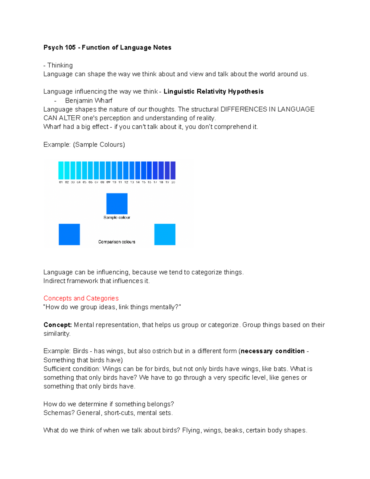 Psych 105 - Language and Thought: Key Concepts and Theories - Studocu