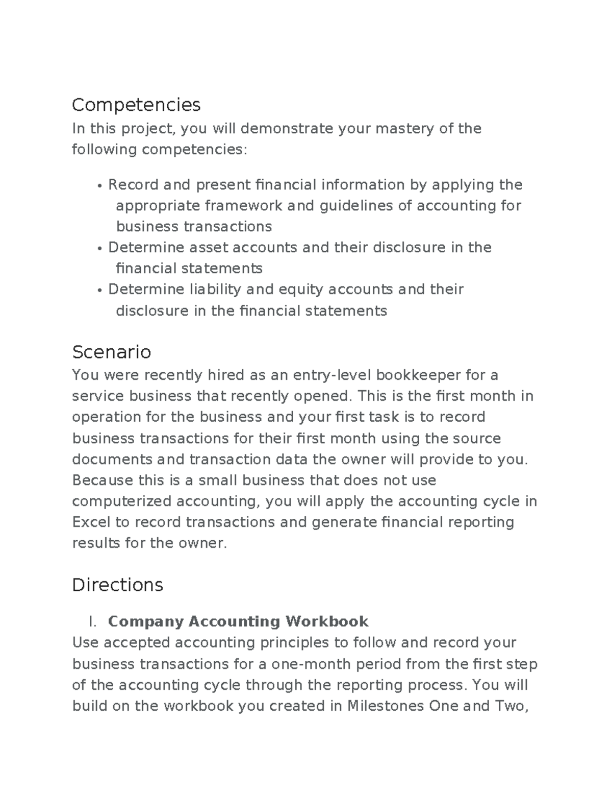 ACC-201 Project 7: Accounting Cycle & Financial Statement Preparation ...